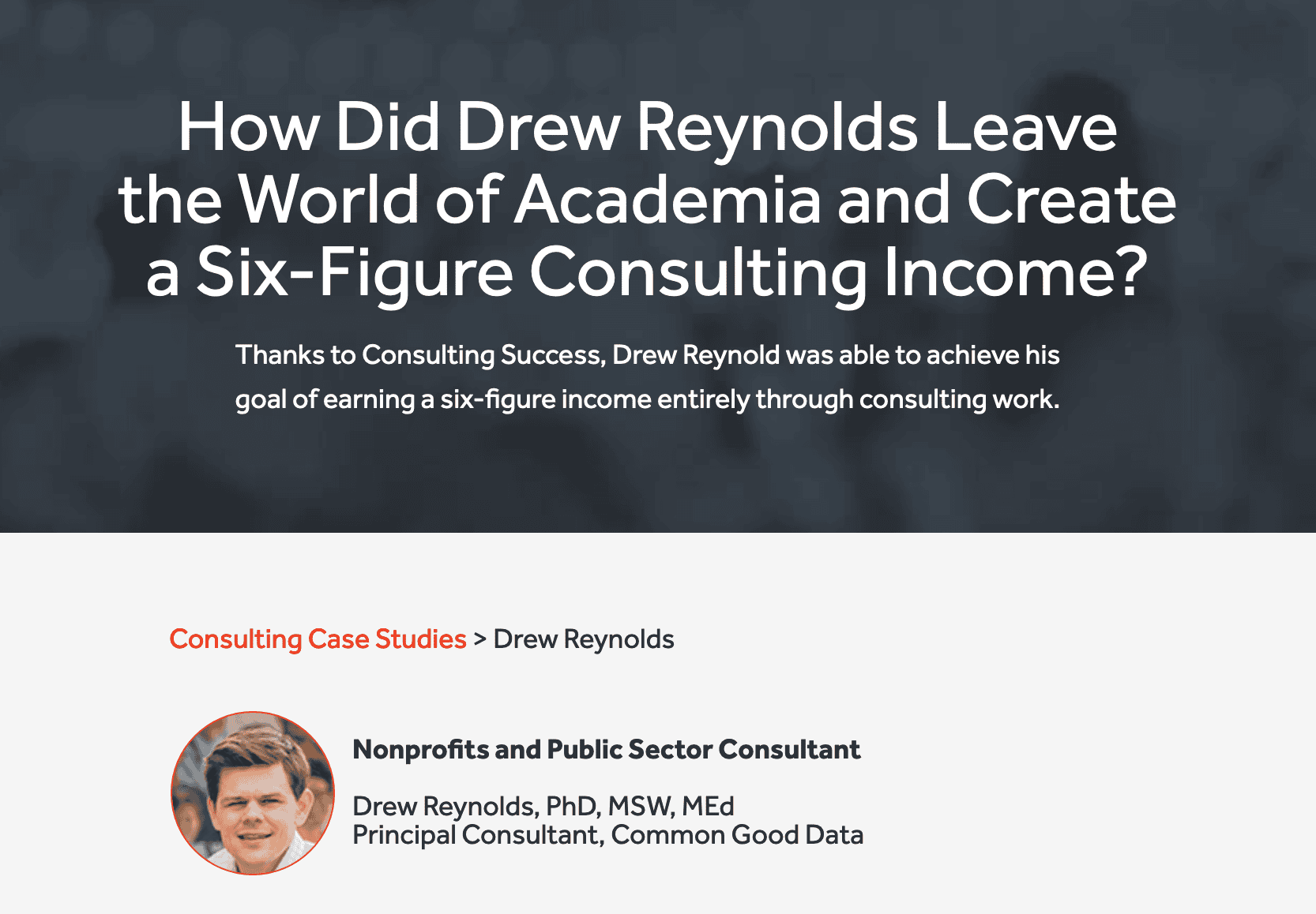 Nonprofits and Public Sector Consultant Case Study | Consulting Success®