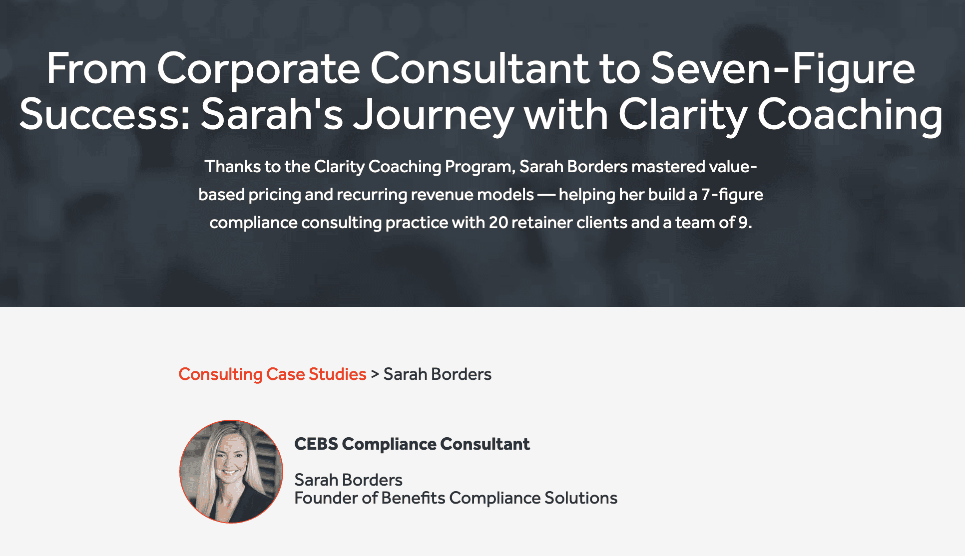 CEBS Compliance Consultant Case Study | Consulting Success®